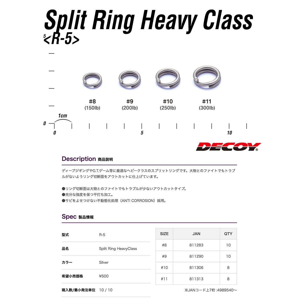 R-5 スプリットリング ヘビークラス デコイ DECOY SPLIT RING HEAVY CLASS R-5 – AMBERJACK : Offshore Fishing Select Shop